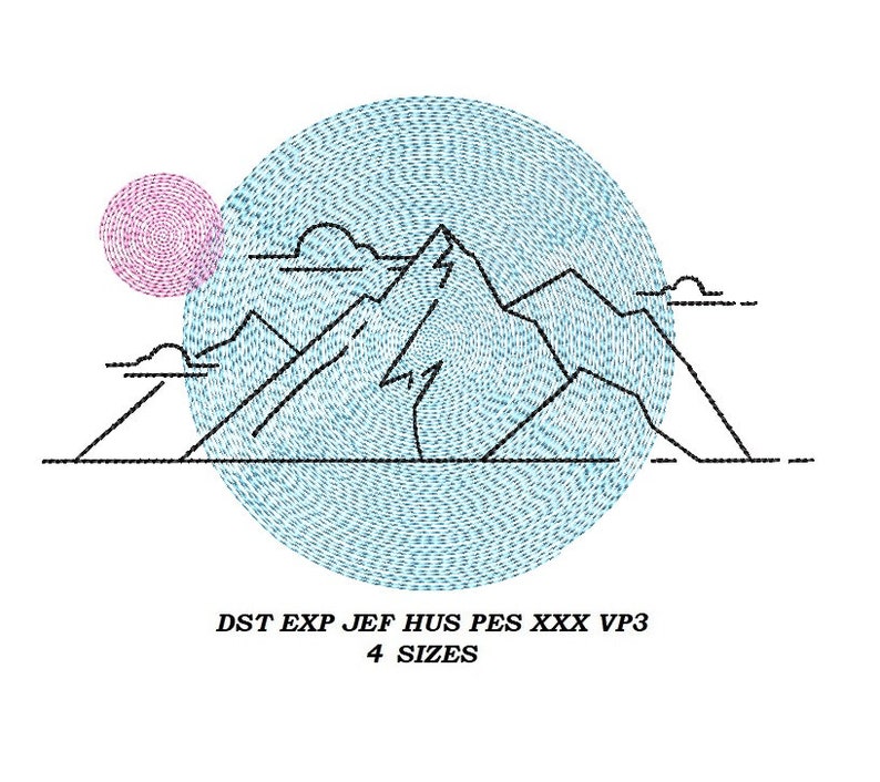 Mountains Machine Embroidery Design 4 Sizes Minimalistic - Etsy