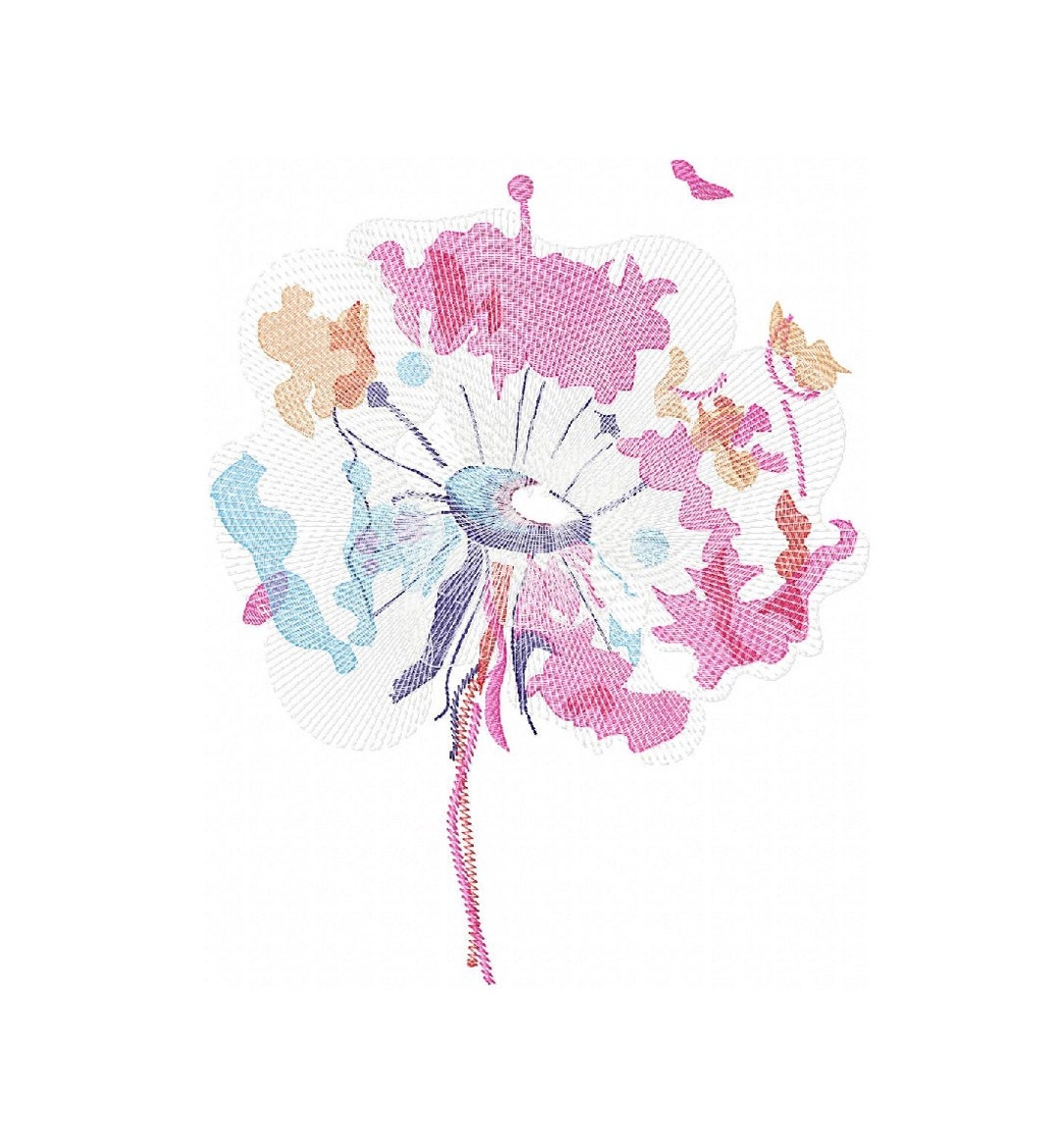 Watercolor Flower Machine Embroidery Design Embroidery - Etsy