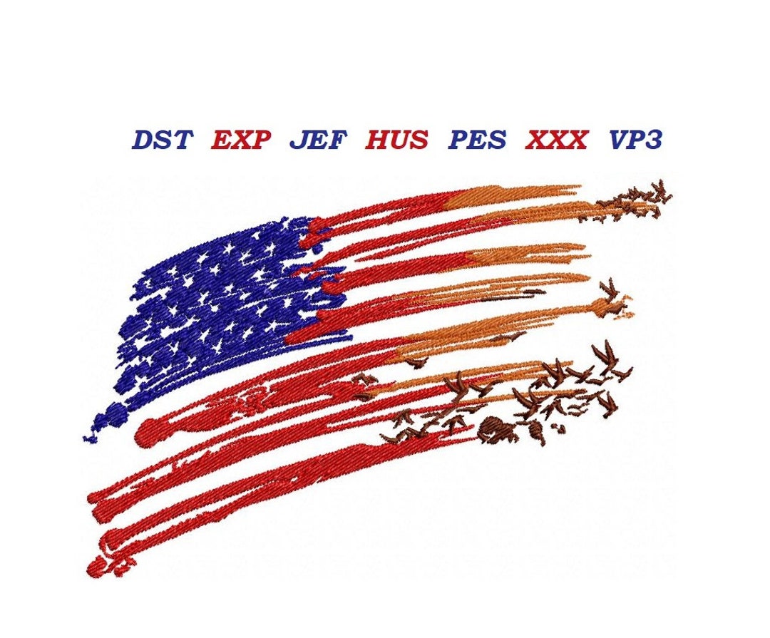 USA Flag Embroidery Machine Design - Embroidery Pattern Instant ...