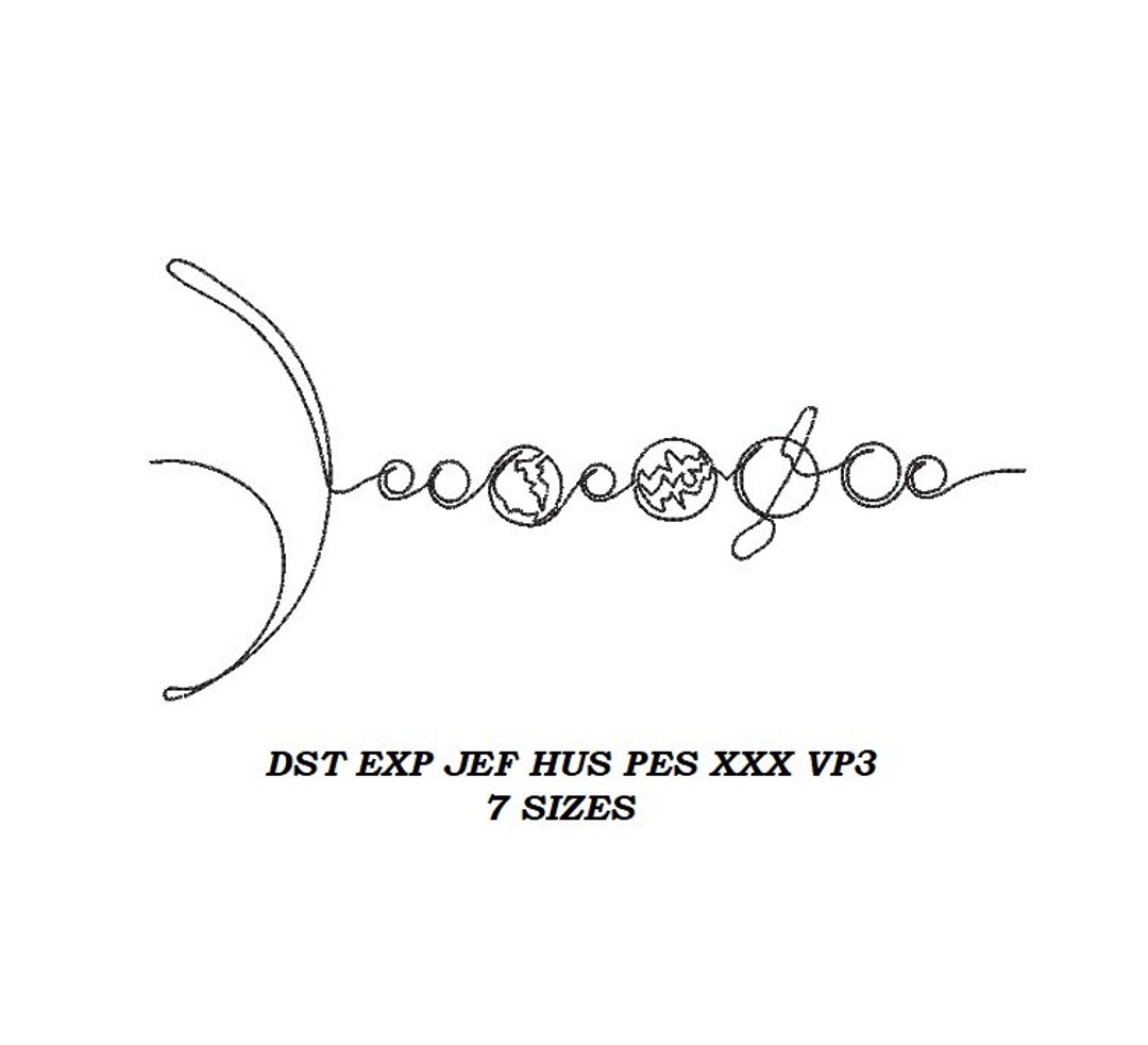 Line to the Universe Machine Embroidery Design - 7 Sizes - Contour ...