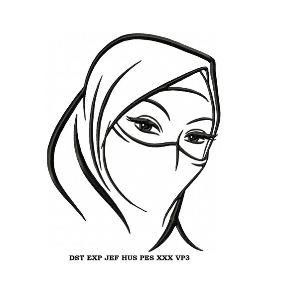 Arab Woman Machine Embroidery Design Muslim Embroidery | Etsy