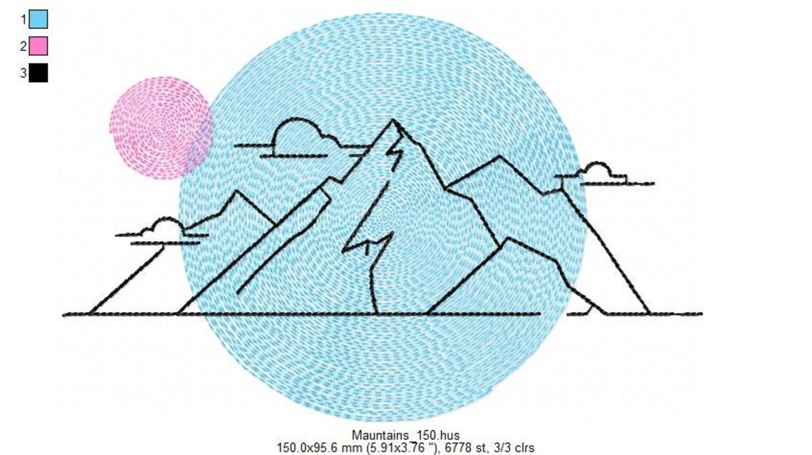 Mountains Machine Embroidery Design 4 Sizes Minimalistic - Etsy