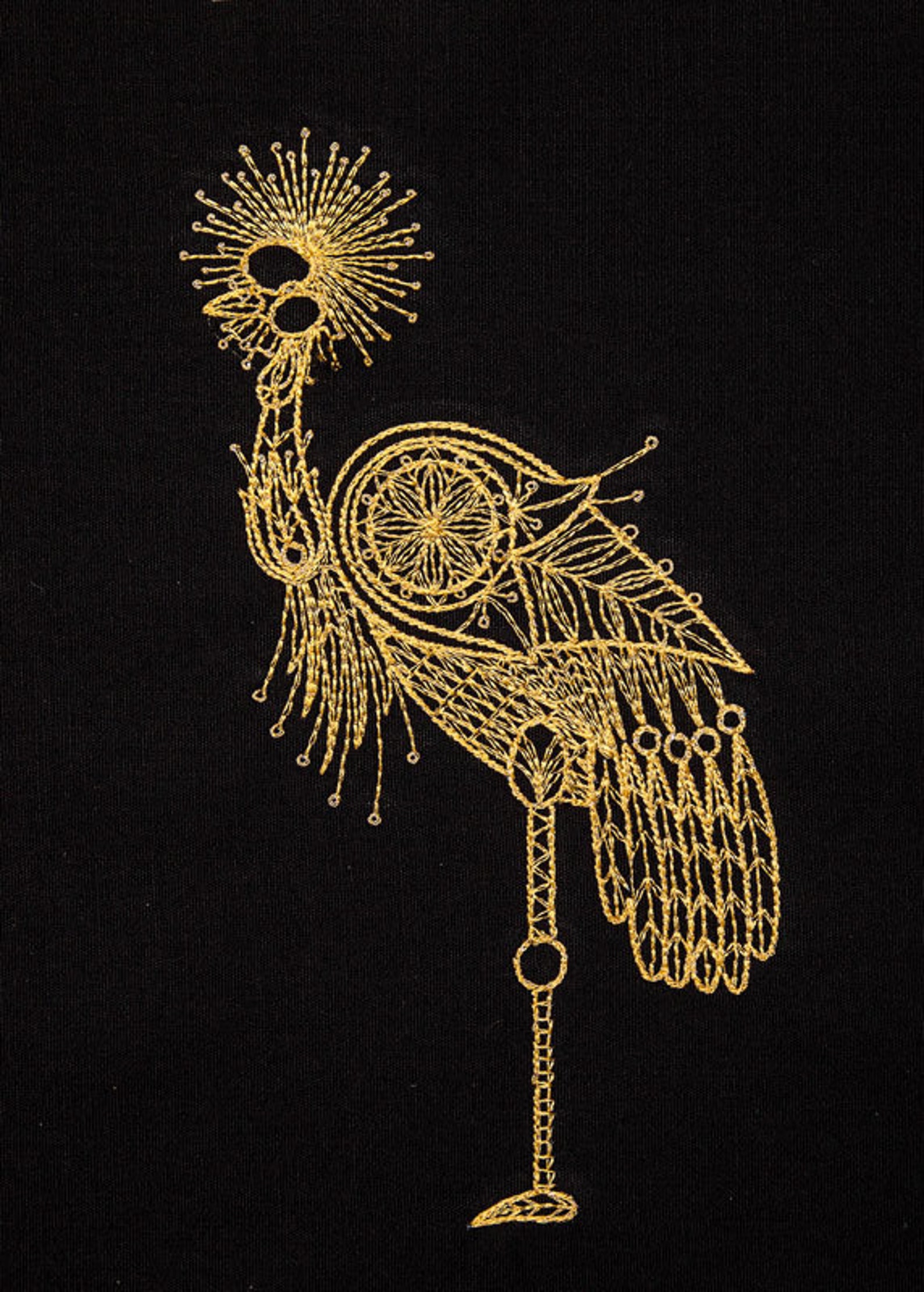 Peacock2 Embroidery Design Contour Stitch Embroidery | Etsy