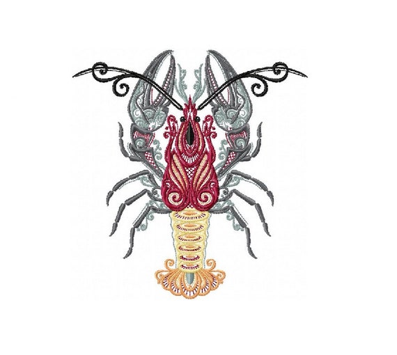 Crayfish_2 Machine Embroidery Design 2 SIZES Embroidery | Etsy