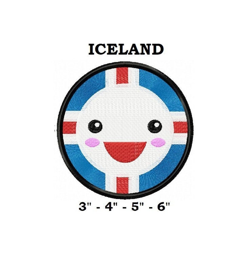 Iceland Anime Smile Embroidery Design 4 SIZES National - Etsy