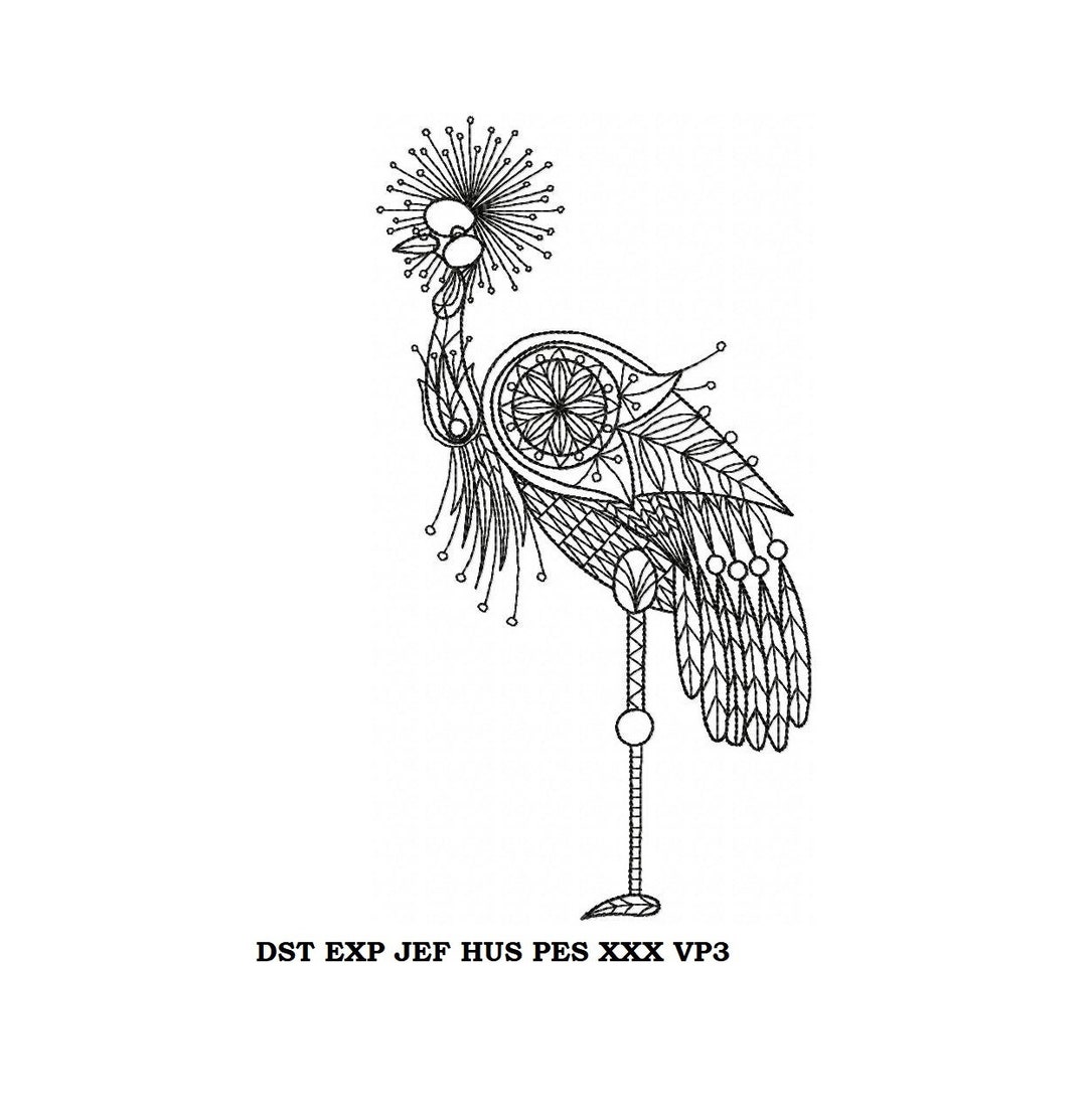 Peacock2 Embroidery Design - Contour Stitch Embroidery Pattern, Line ...