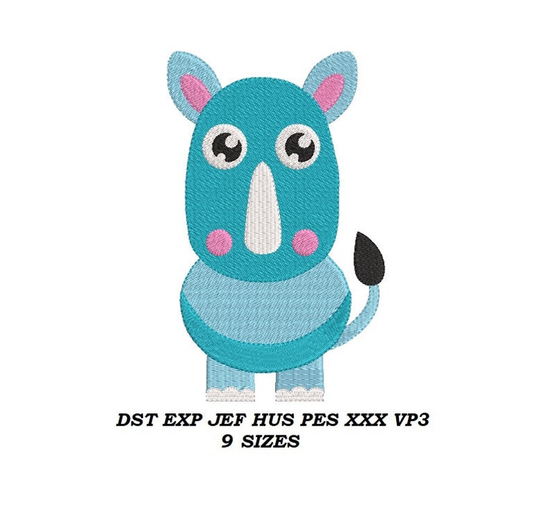 Baby Rhyno Machine Embroidery - 9 Sizes - Kids Embroidery, Cute Animals ...