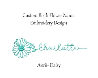 Custom Birth Flower Name Embroidery Design - December - Narcissus ...