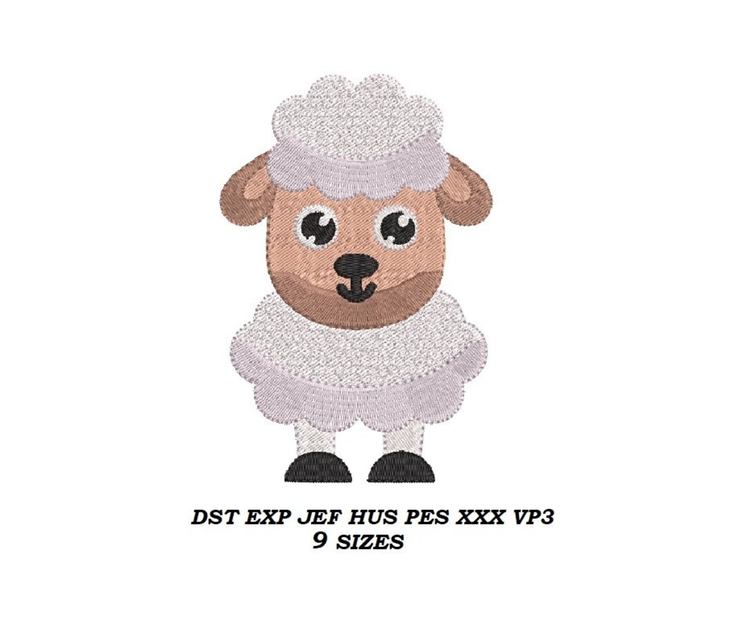 Baby Sheep Machine Embroidery - 9 Sizes - Kids Embroidery, Cute Animals ...