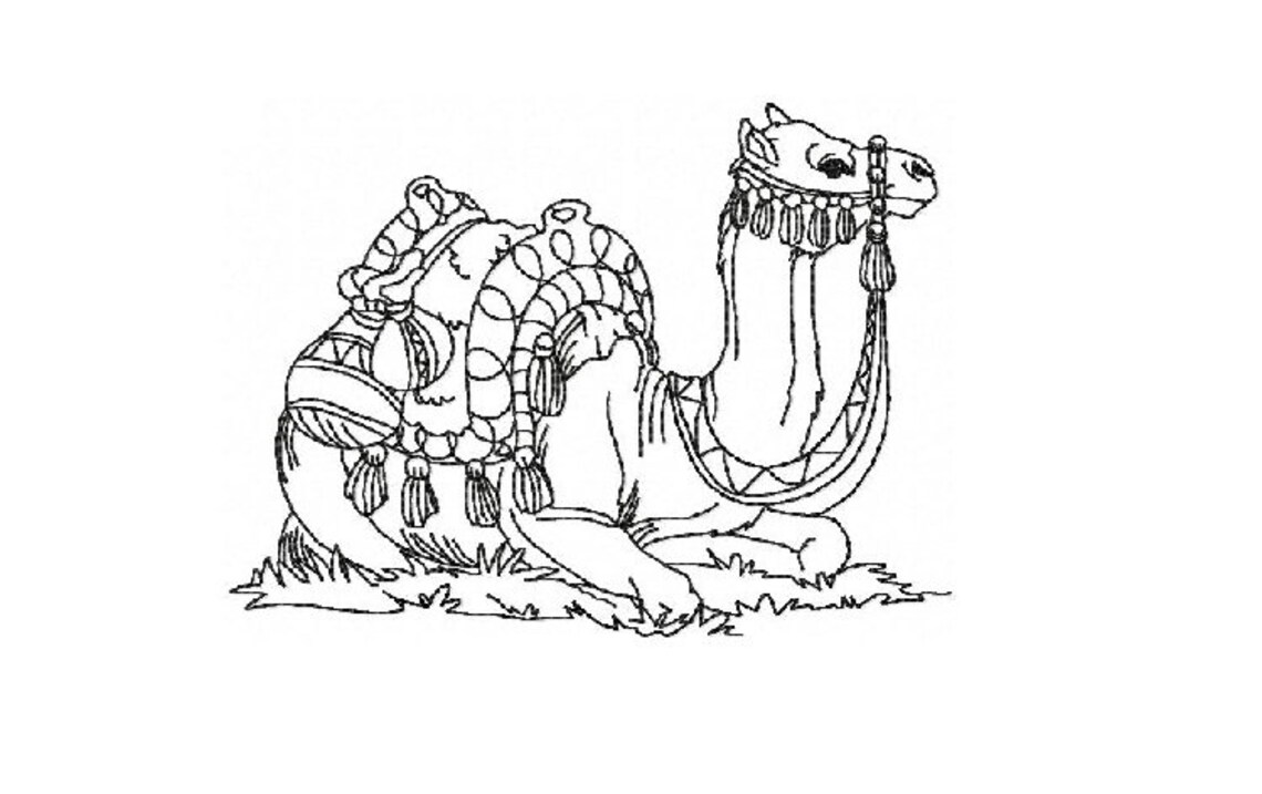 Camel Embroidery Design2 Contour Stitch Embroidery Pattern - Etsy