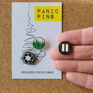 Grounded | Focus | Pause | Enamel Pin Badge | Panic Pins | Mini Pins ...