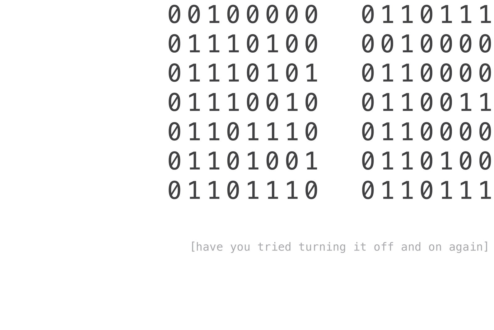 Have You Tried Turning It off and on Again Print Binary Code - Etsy UK