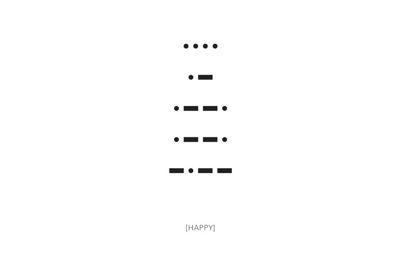 Happy in Morse Code A4 Print Minimalist Secret Message - Etsy