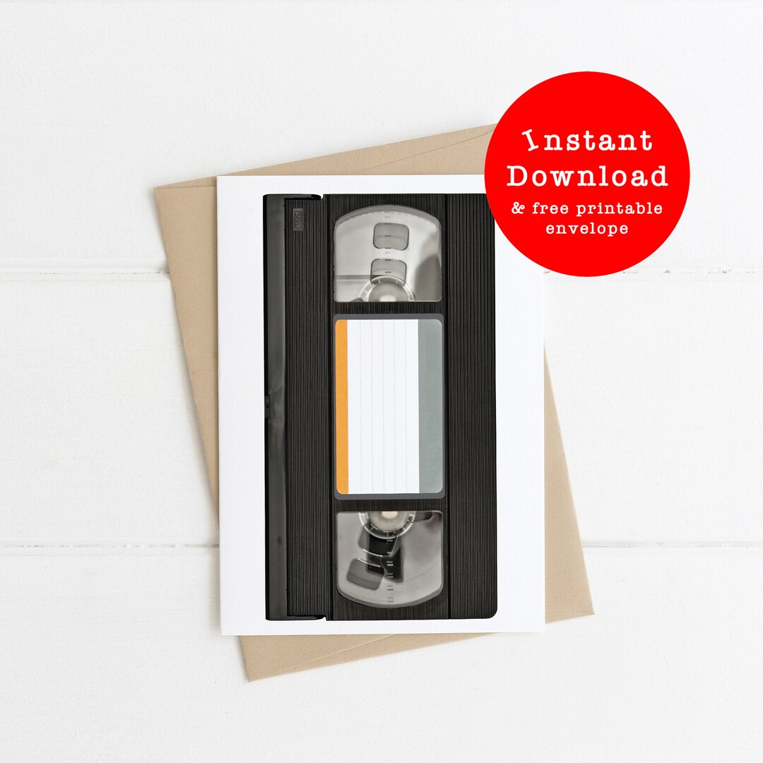 Retro Write Your Own Message Card | VHS | Blank Card | Geek | Nerd ...