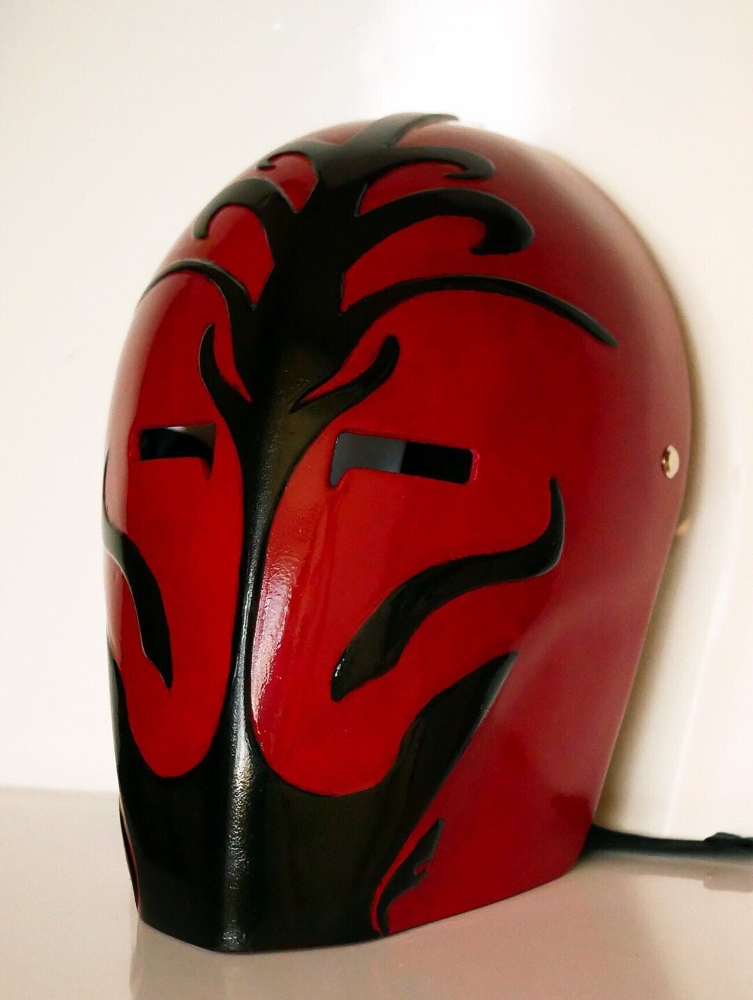 Red Temple Guard Mask. Jedi Temple Mask Helmet. Red With Black Jedi ...