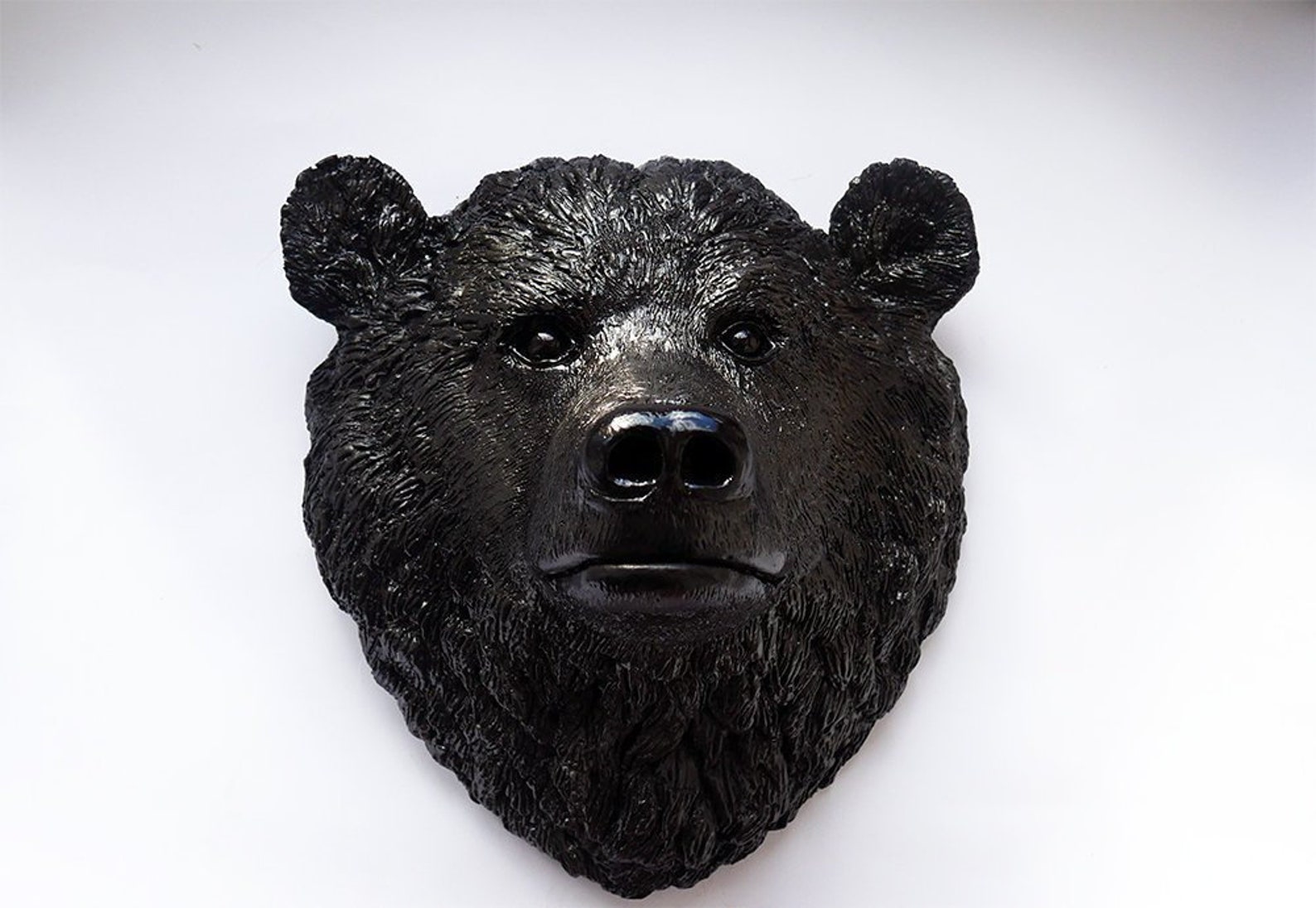 ORIGINAL Black bear Head Sculpture Large black grizzly bear | Etsy
