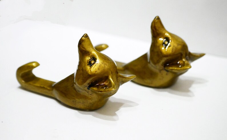 Original silver gold Fox head Hooks hangers towel Wall | Etsy