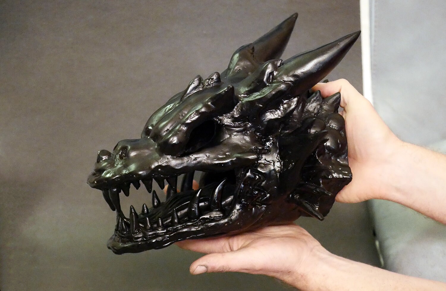 Black Dragon Head Sculpture Large Dragon Skull Decor Full - Etsy