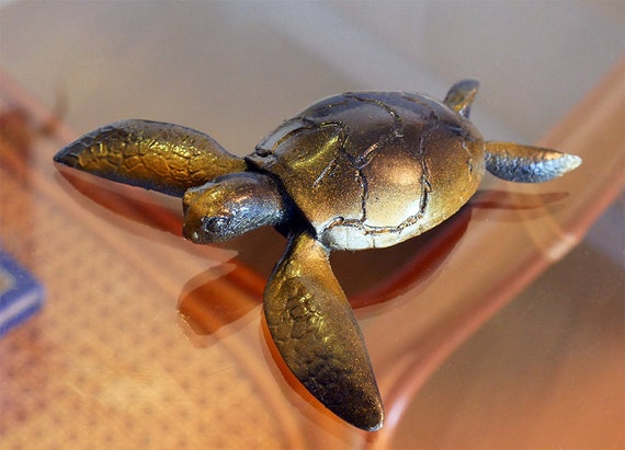 Bronze Sea Turtle. Sculpture. 3D Picture. Sea Decor. 3d | Etsy