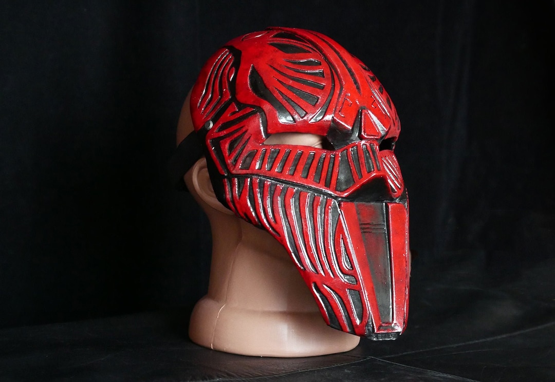 Kotor Sith Acolyte Red Mask Helmet, Sith Mask. Weathered Cosplay Prop ...