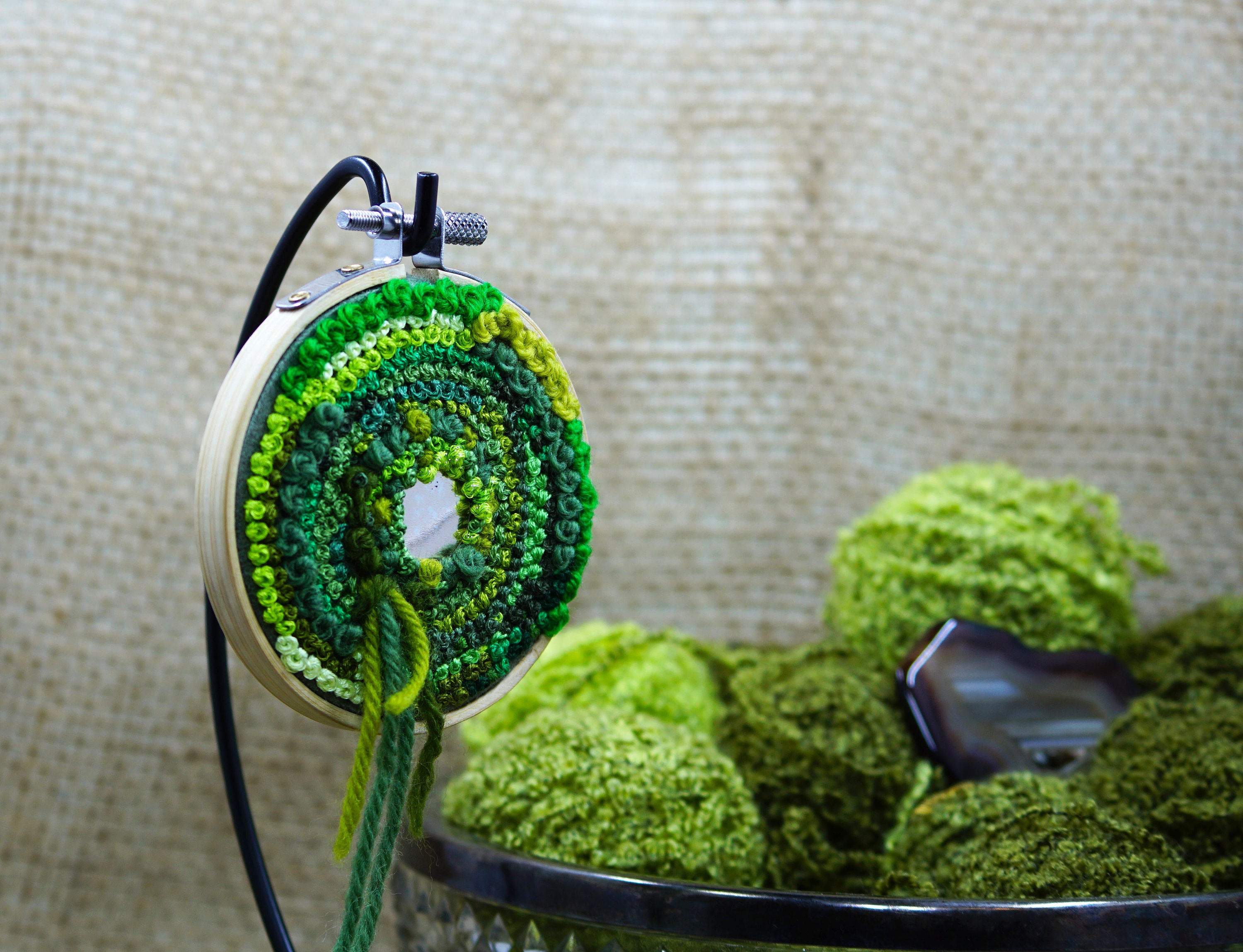 MOSSY REFLECTION POOL Moss Embroidery Moss Fiber Art Moss - Etsy