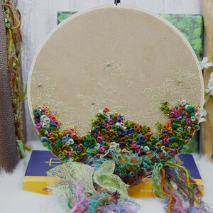 BEACH WRACK IV Embroidery Artwork 8.5" Hoop Beaded Embroidery Nature ...