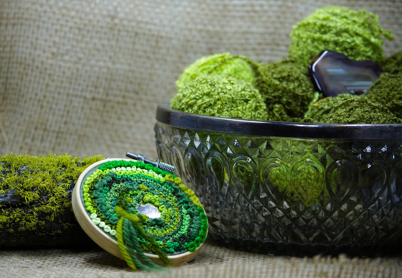 MOSSY REFLECTION POOL Moss Embroidery Moss Fiber Art Moss - Etsy