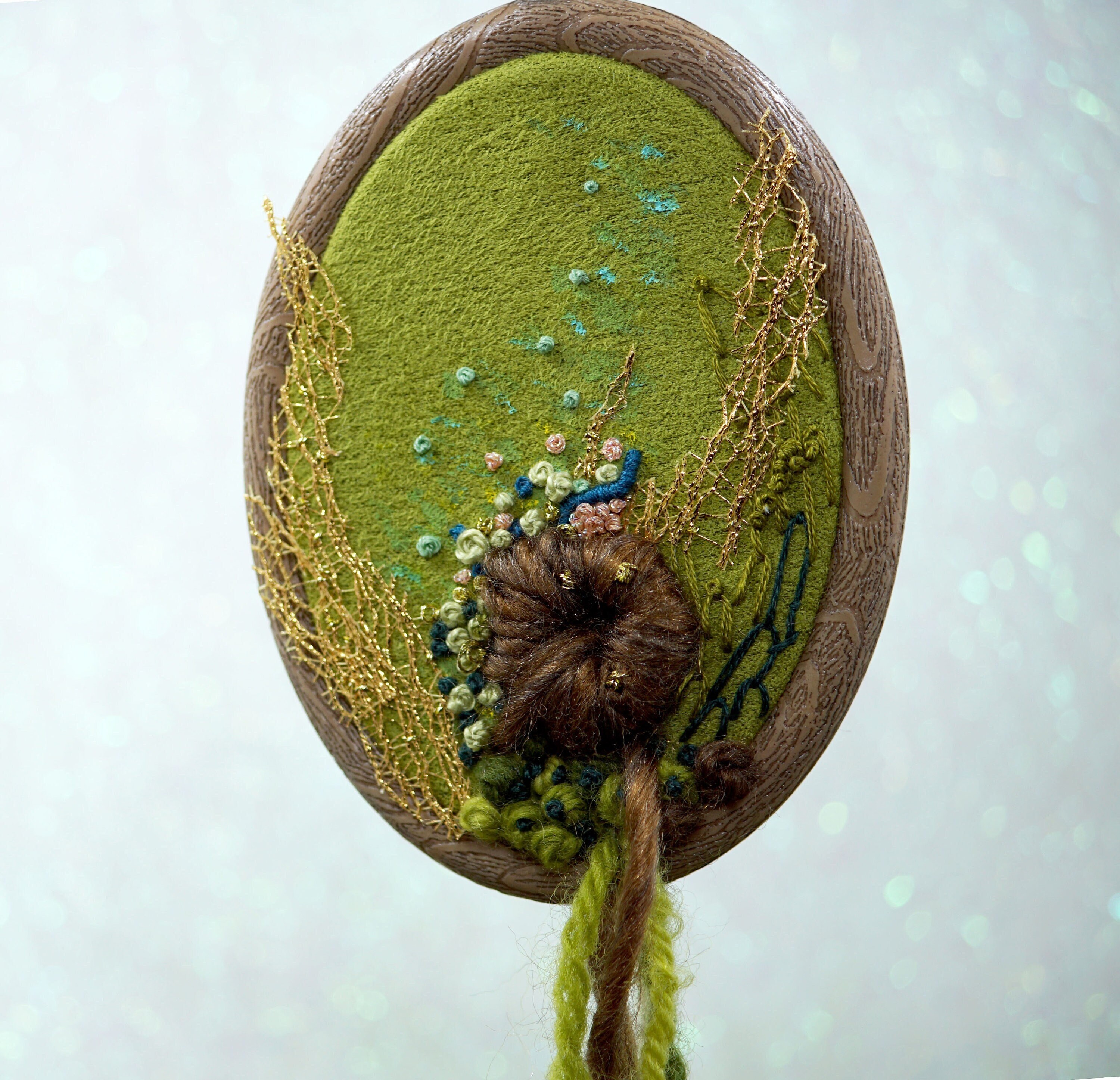 Mossy Forest Floor Collection: GOLDEN MYCELIUM & MOSS Embroidery Art ...