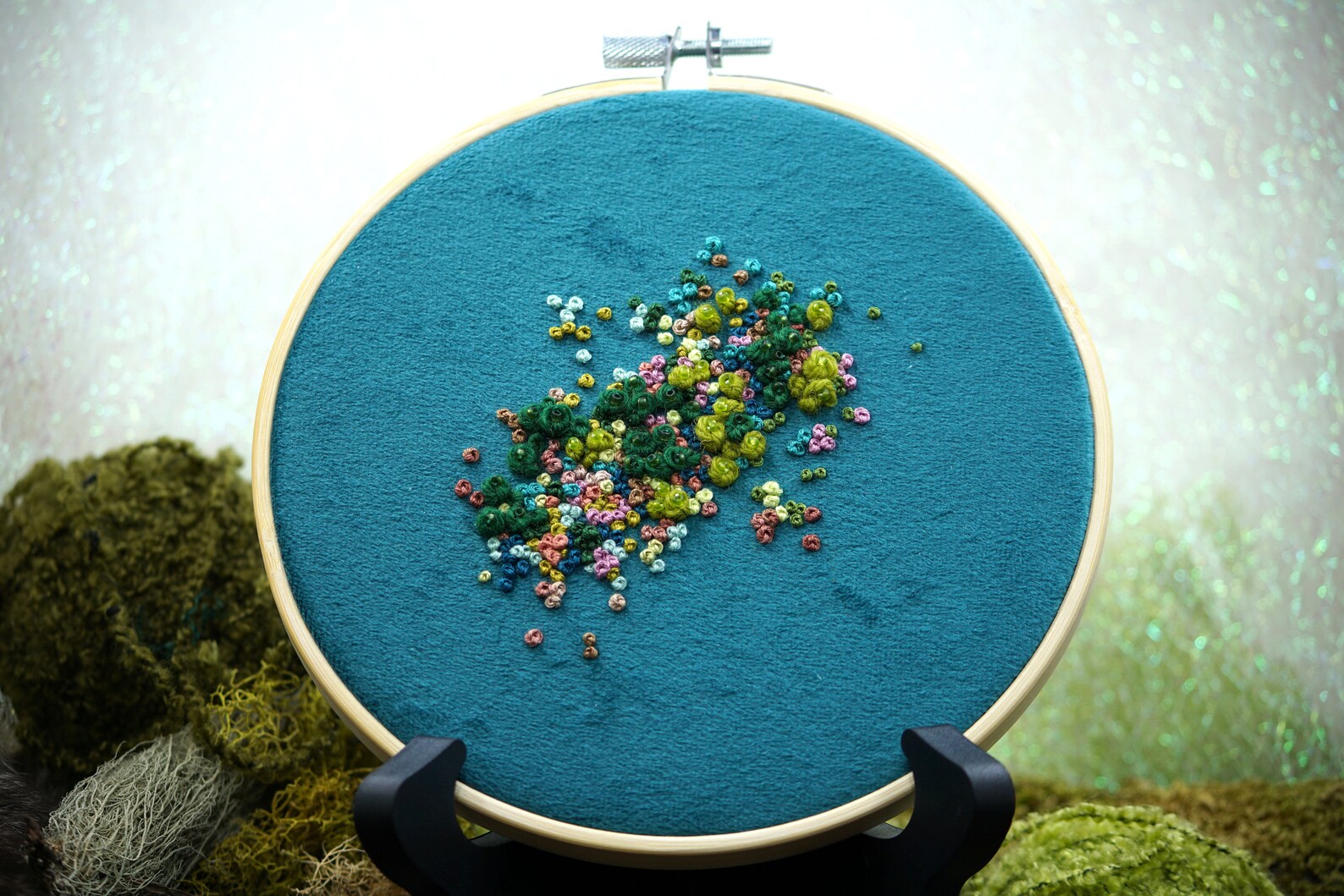 MOSS RAINBOW DRIP Original Moss Embroidery Series Medium Moss Wall Art ...