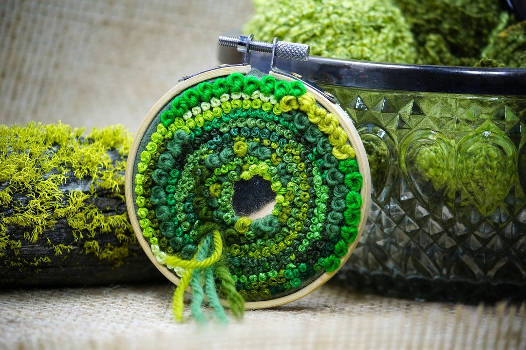 MOSSY REFLECTION POOL Moss Embroidery Moss Fiber Art Moss Textile Art ...