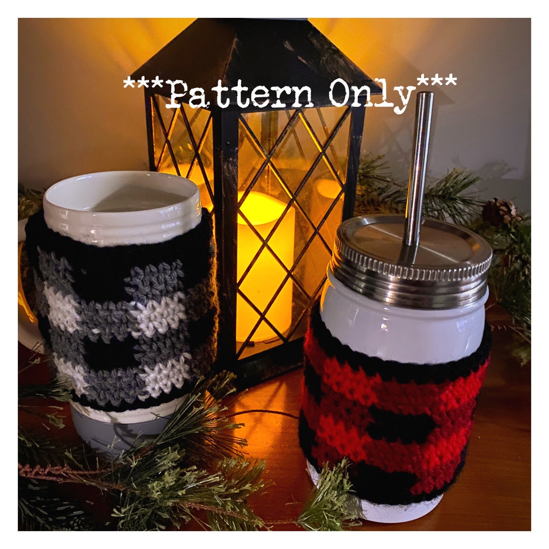 Plaid Mug Cozy Crochet Pattern - Etsy