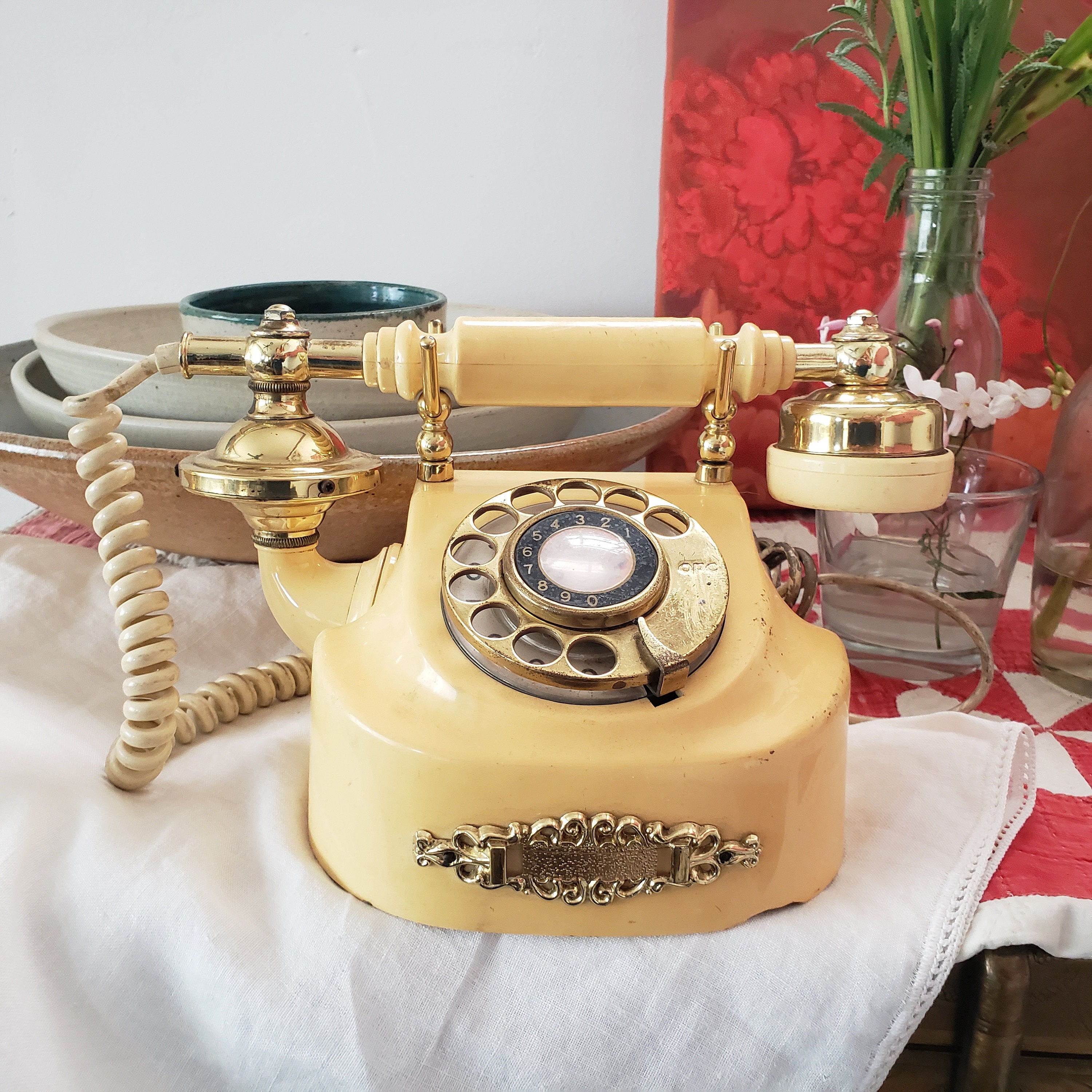 Vintage Rotary Telephone_1980's_spin Dial_french Stype (90-9) - Etsy