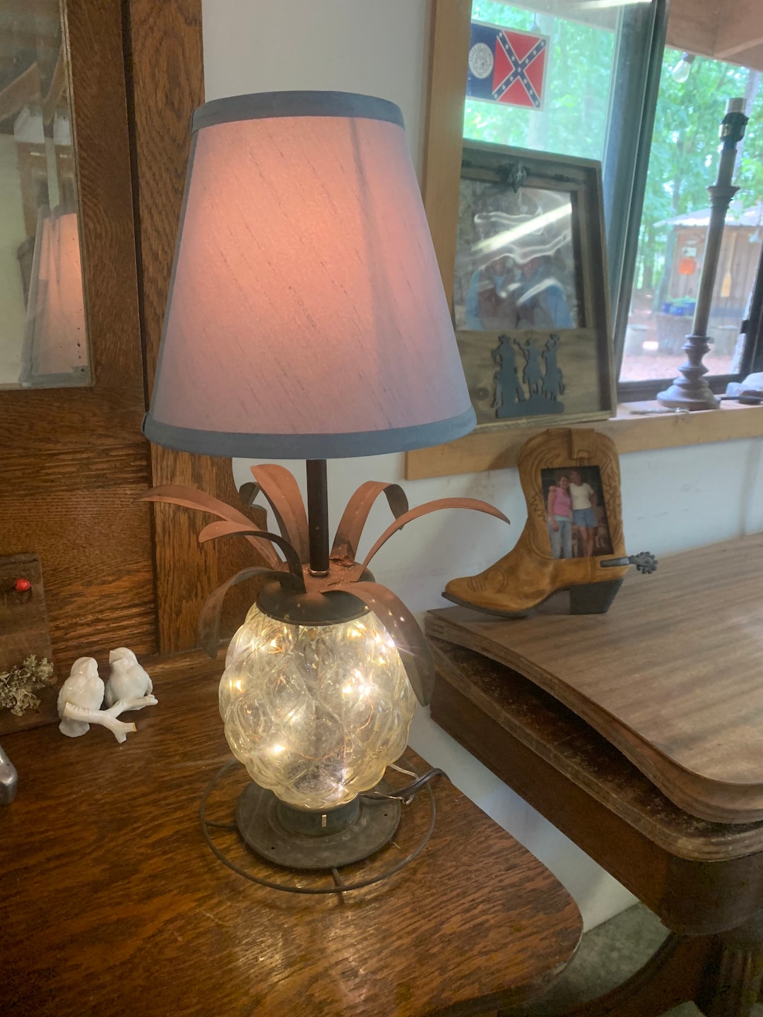 Lamp, Repurposed Lamp, Salvaged Birdfeeder Lamp, Funky Junk Lamp ...