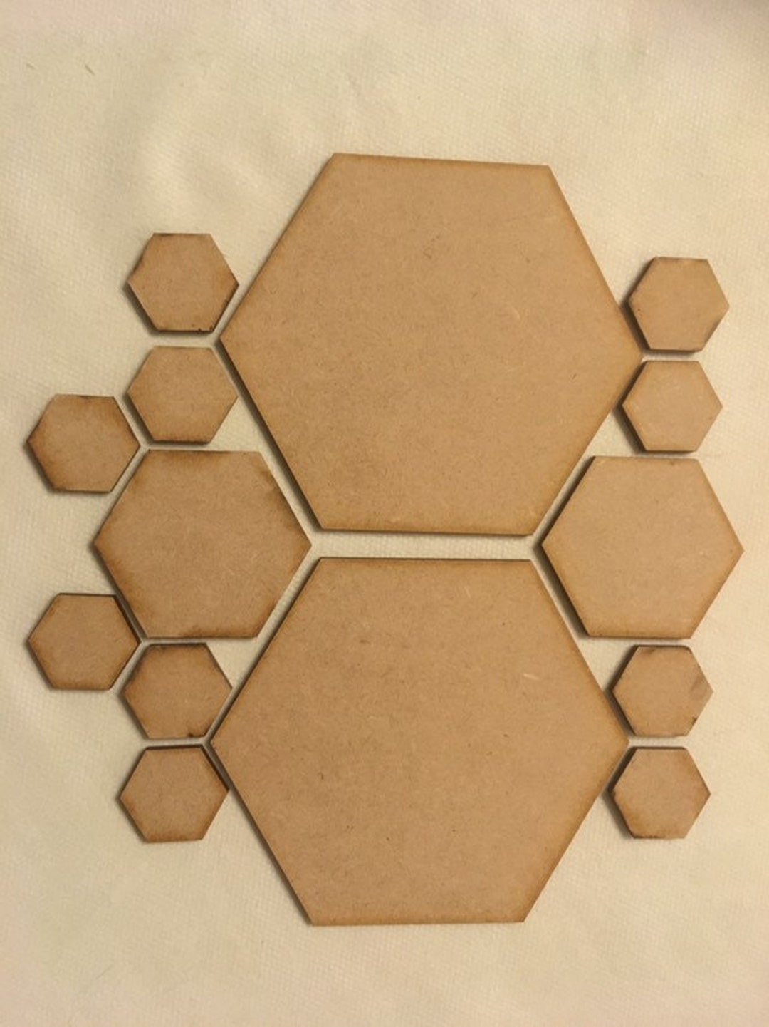 3mm MDF Craft Hexagons 25mm, 50mm 100mm .scrabooking, Embellishments ...