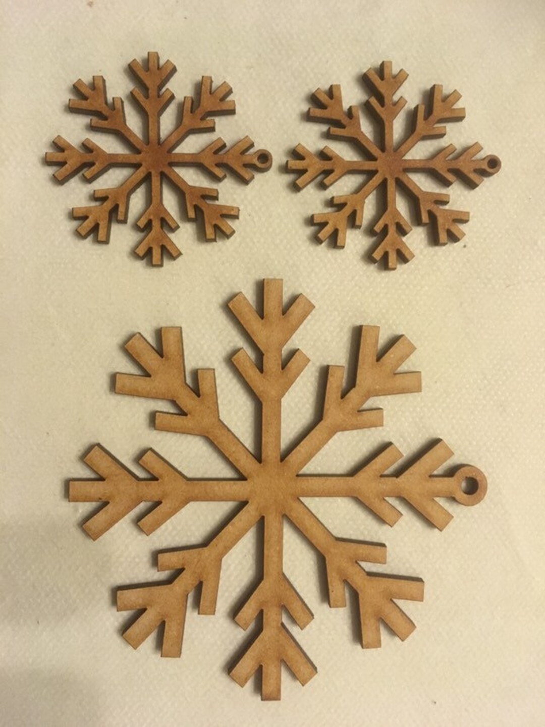 5x Snowflakes. Christmas Tree Decoration. 3mm MDF Laser Cut Crafts 50mm ...