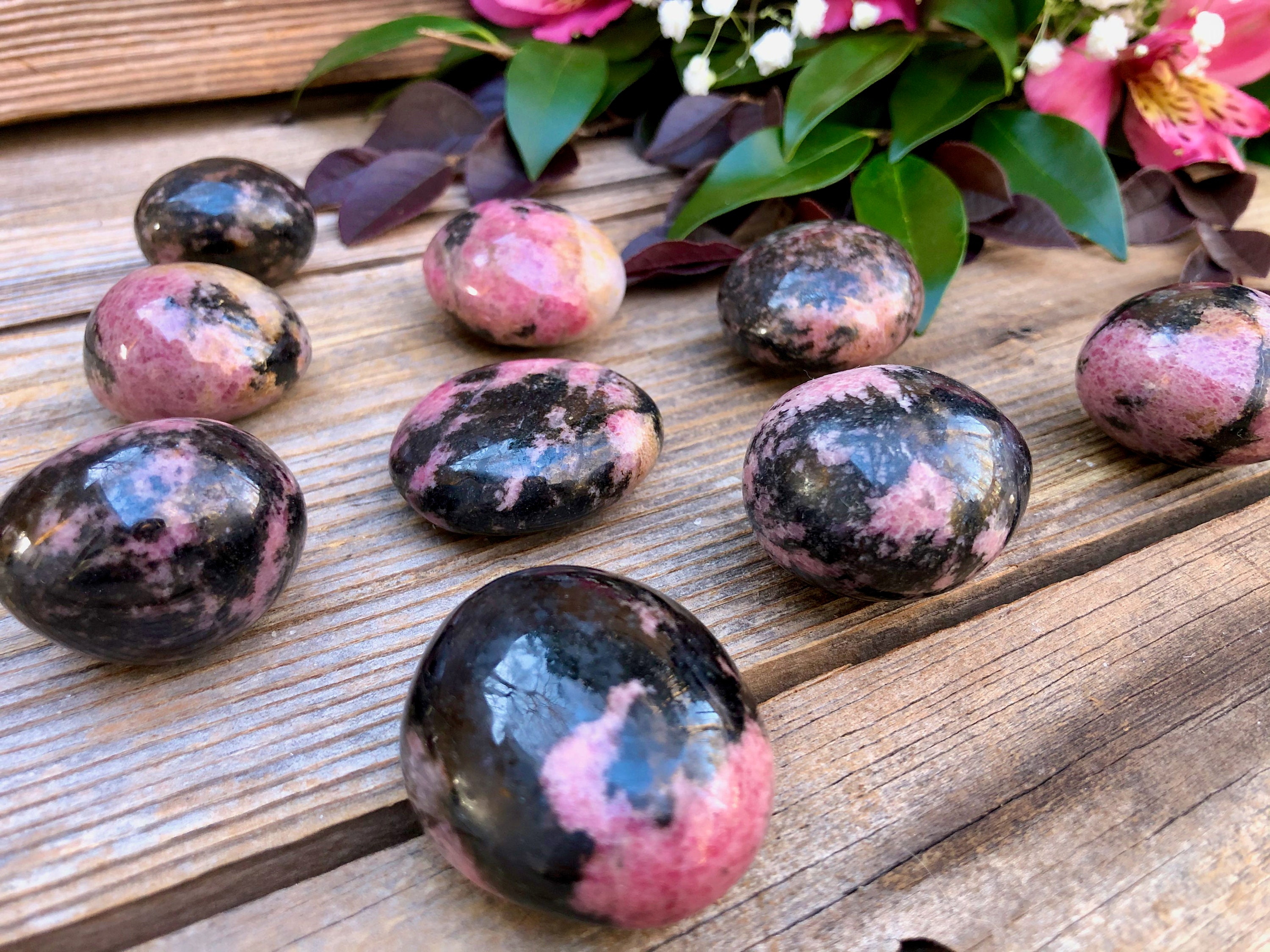 Rhodonite Polished Stone | Etsy