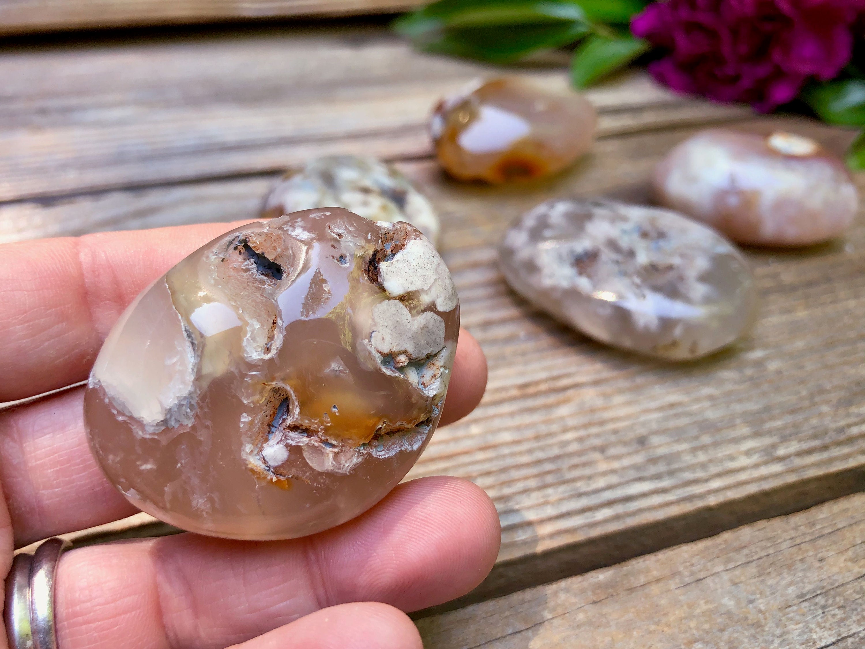 Flower Agate Polished Stone - Etsy