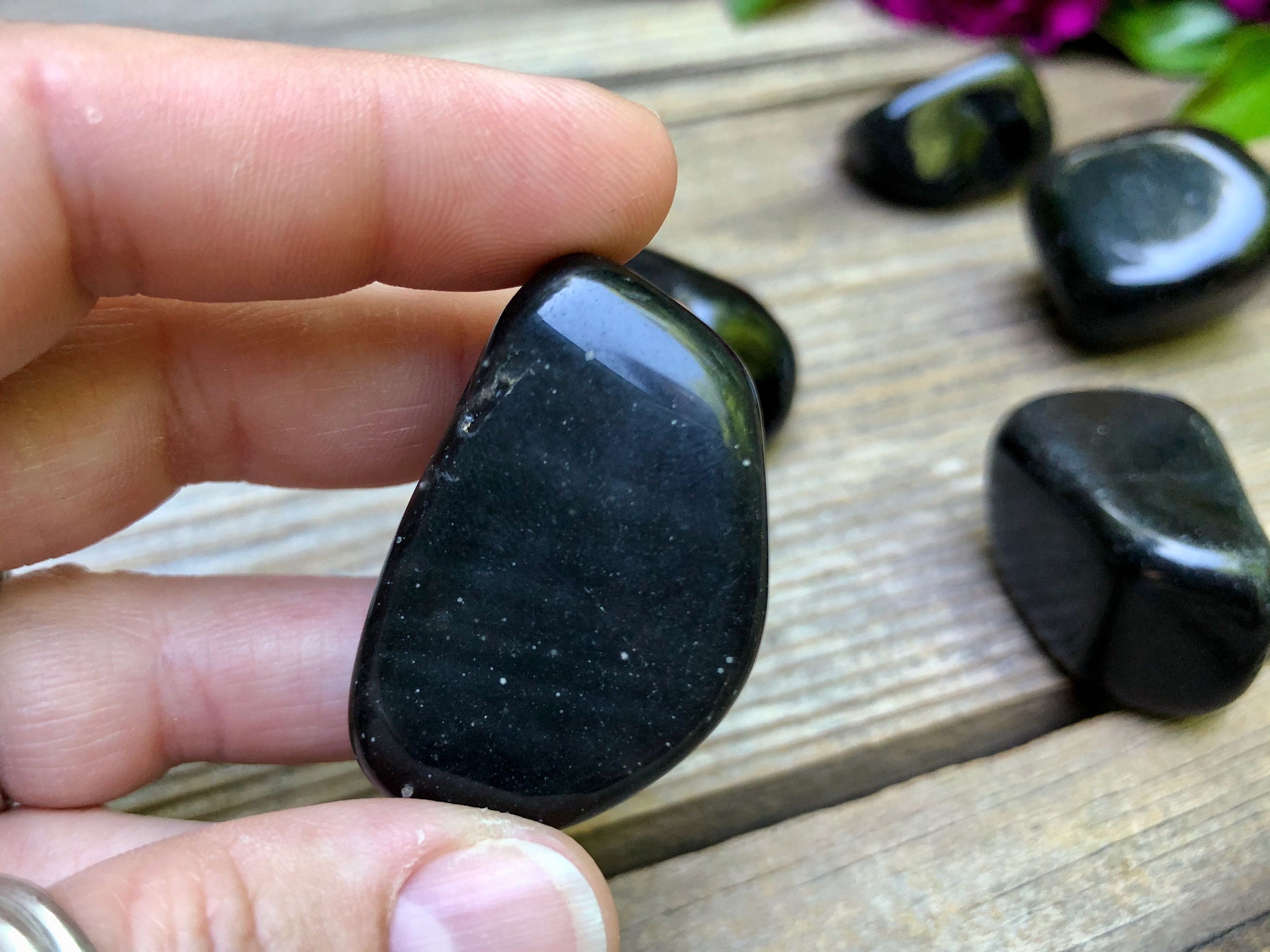 Black Obsidian Tumbled Stone - Etsy