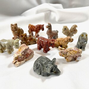 Soapstone Animals Hand-carved Miniature Stone Animal Figurines - Etsy