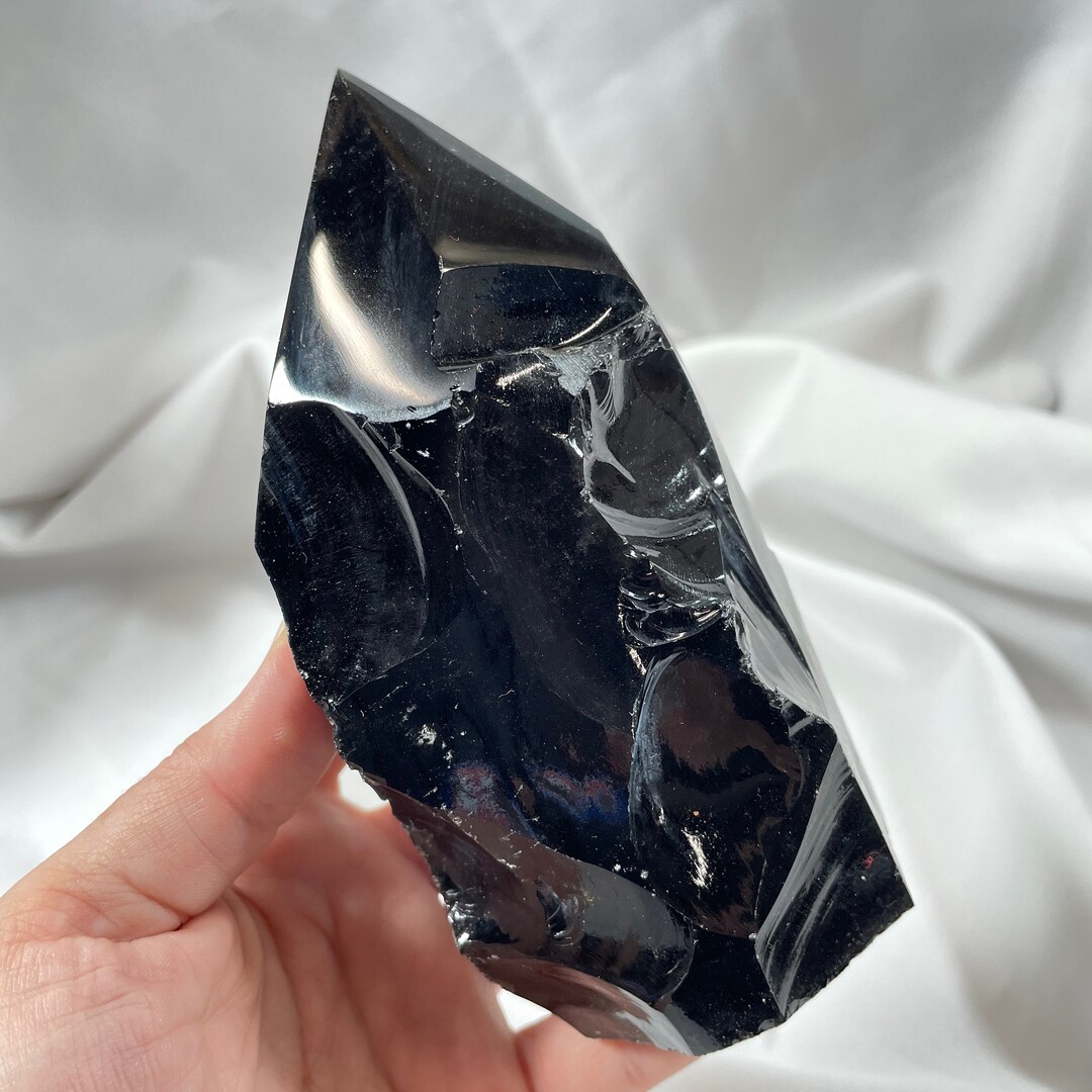 Obsidian Polished Point, Natural Sides - Etsy
