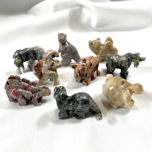Soapstone Animals Hand-carved Miniature Stone Animal Figurines - Etsy