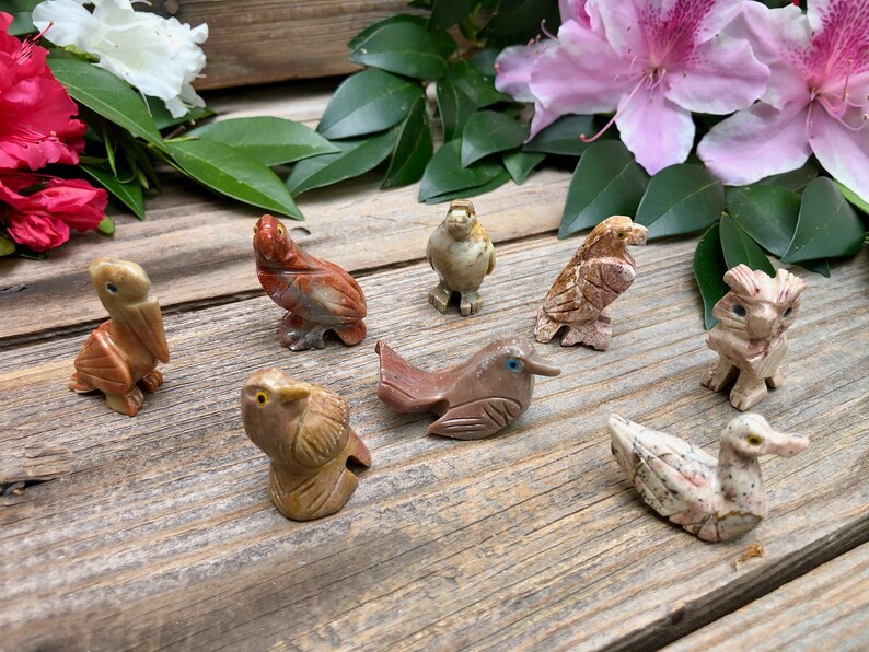 Soapstone Animals Hand Carved Miniature Stone Animal Figures - Etsy