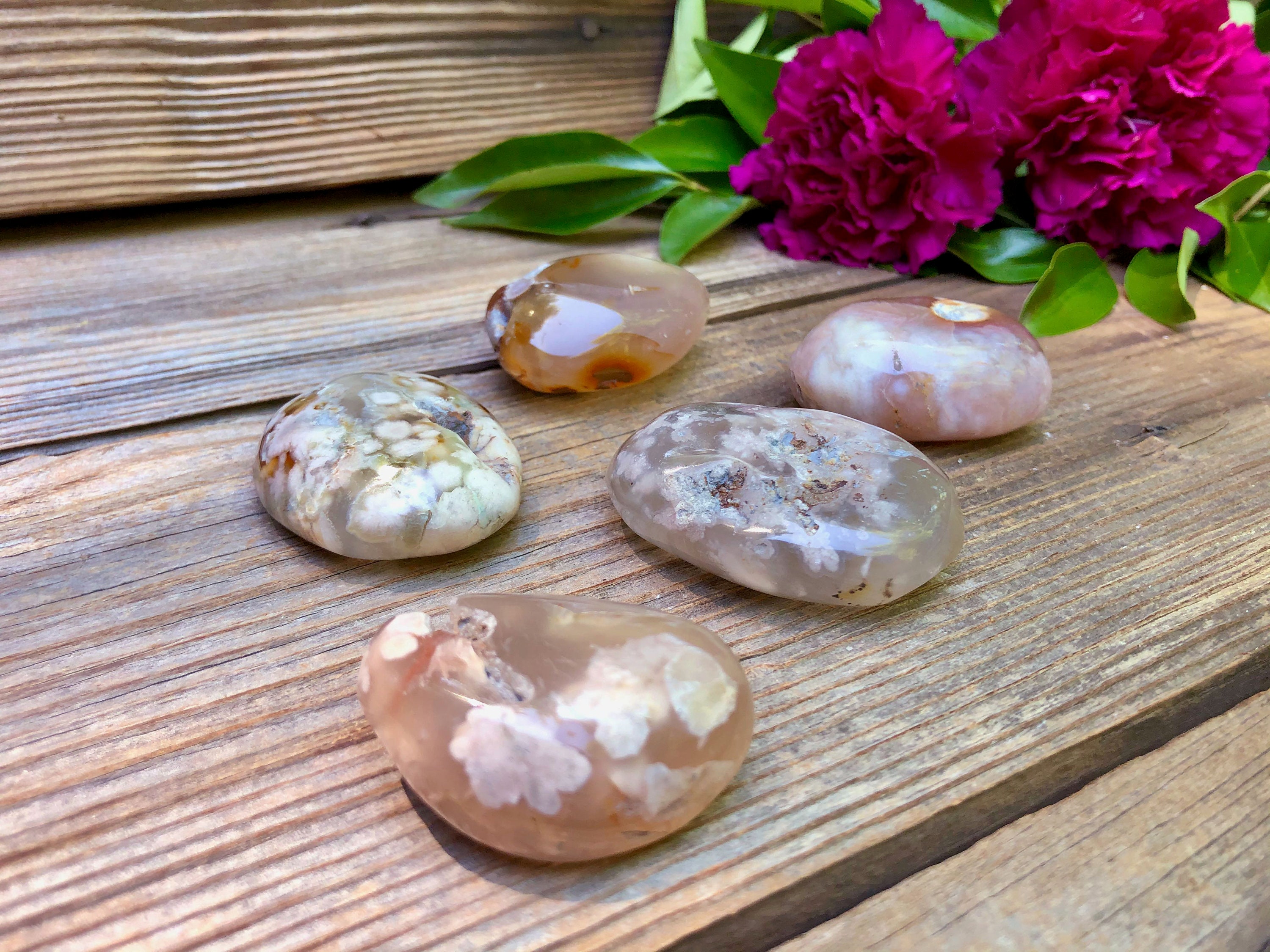Flower Agate Polished Stone | Etsy