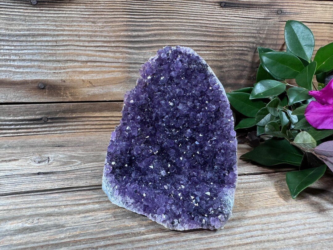 High-grade Amethyst Crystal Cut Base Geode in Basalt - Etsy