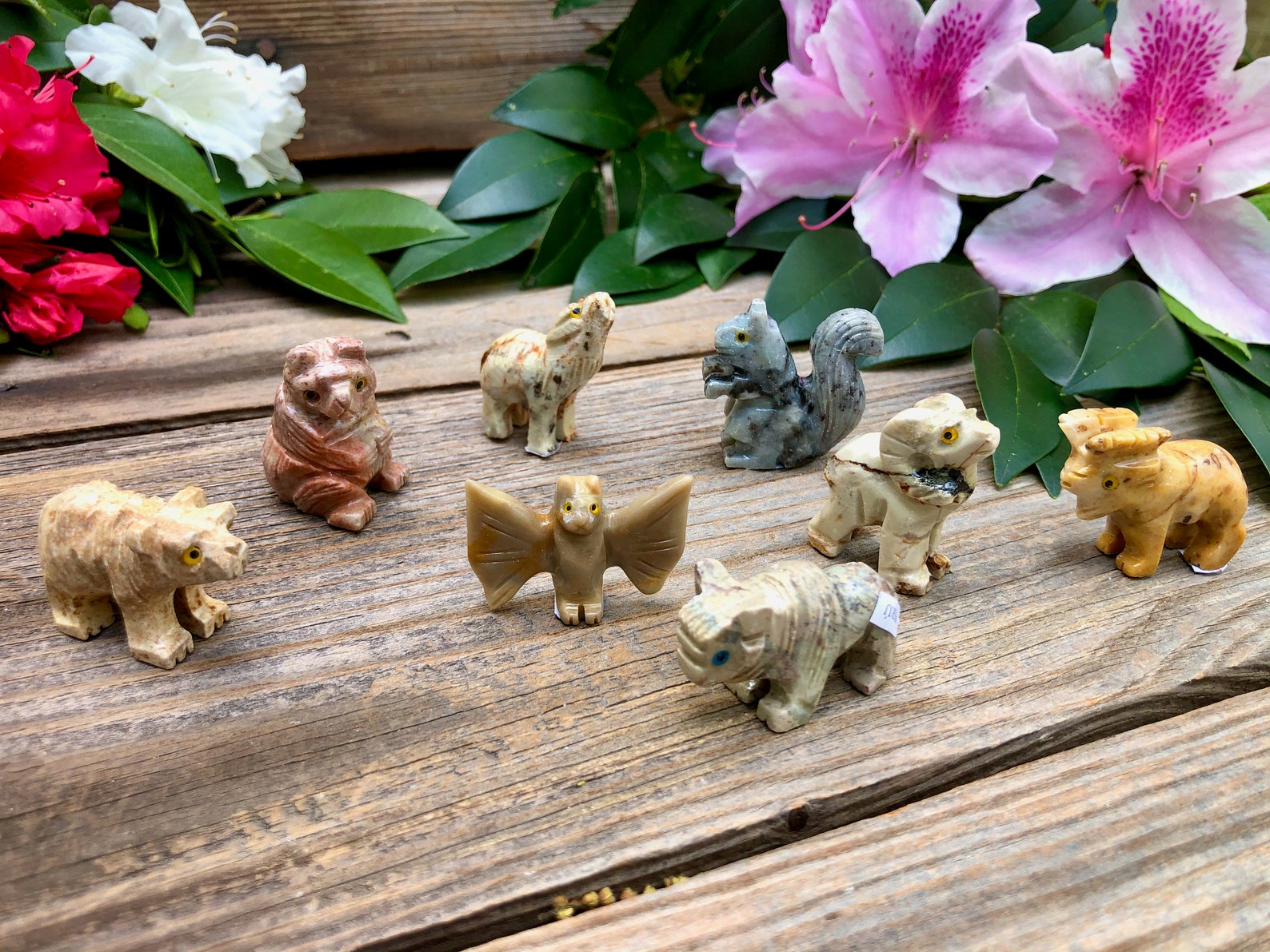 Soapstone Animals Hand Carved Miniature Stone Animal Figures - Etsy