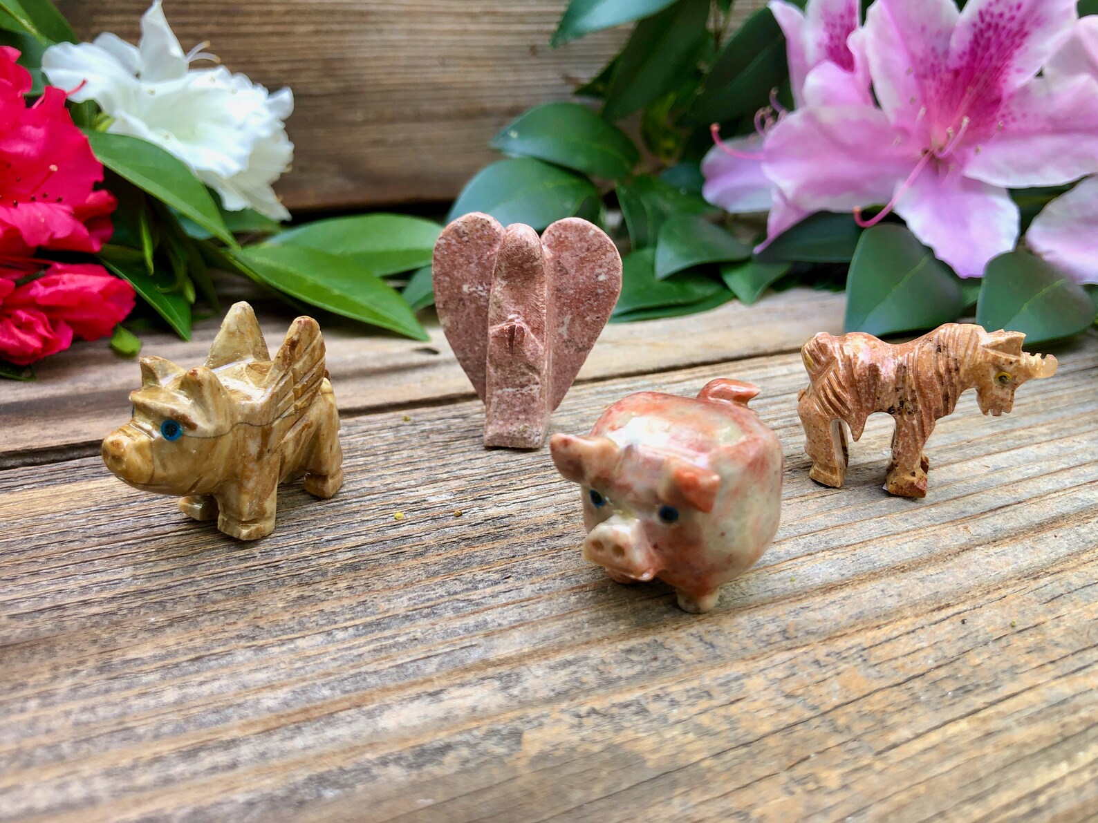 Soapstone Animals Hand Carved Miniature Stone Animal Figures - Etsy