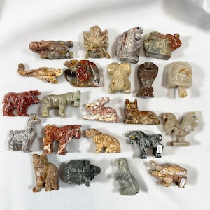 Soapstone Animals Hand-carved Miniature Stone Animal Figurines - Etsy