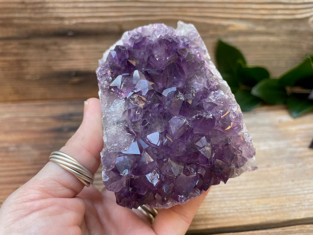 High-grade Amethyst Crystal Cut Base Geode in Basalt - Etsy