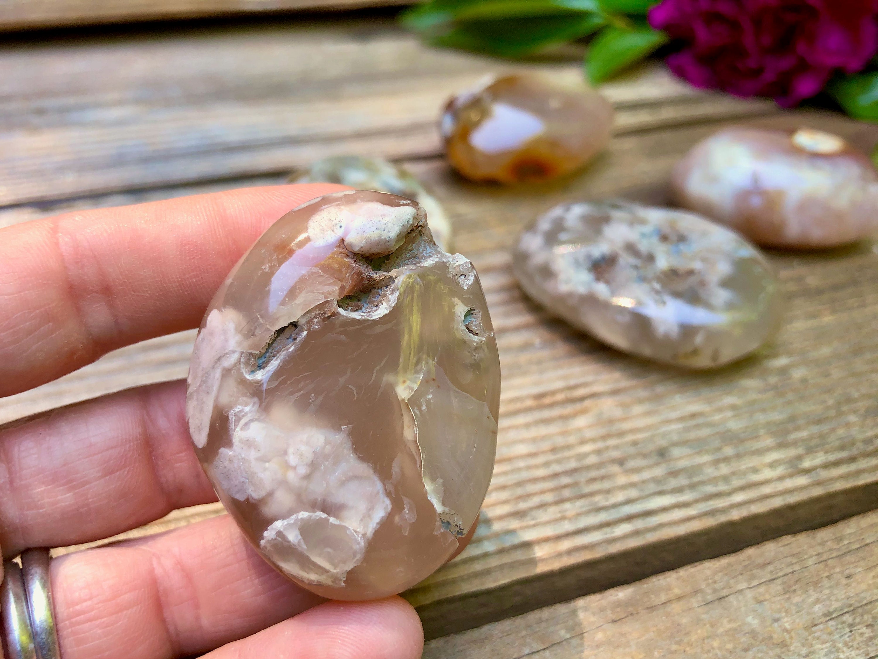 Flower Agate Polished Stone - Etsy