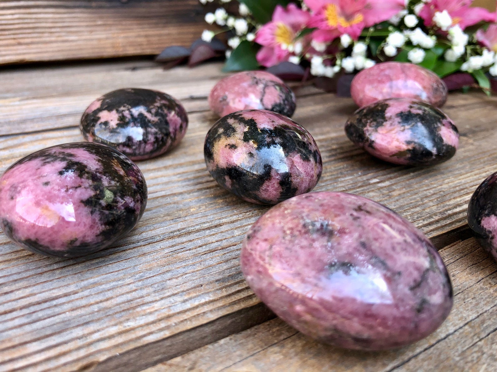 Rhodonite Polished Stone - Etsy